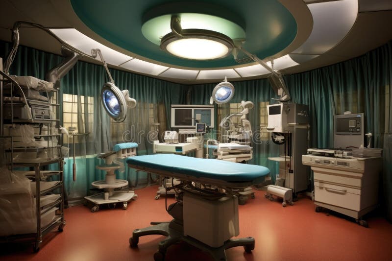 Sterile Operating Room Setup for Eye Stock Illustration - Illustration ...