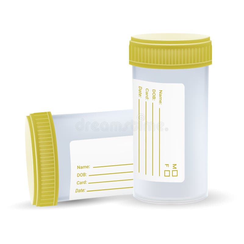 The Sterile Plastic Container for Medical Analyzes on a White ...