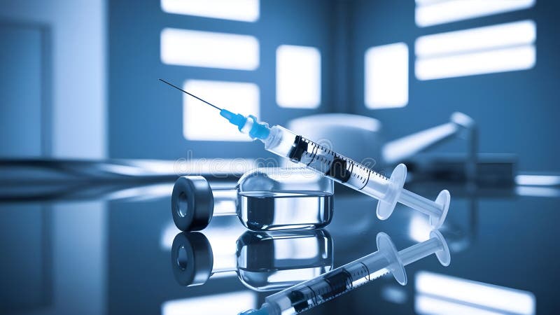 Sterile Precision: a Syringe and Vial Stock Photo - Image of screenshot ...