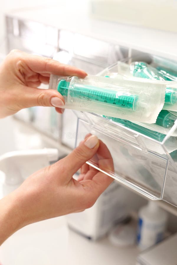 Nurse with the vaccine stock photo. Image of apron, smock - 33867858