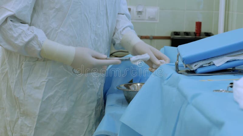 Sterile Table, Nurse S Hands Close-up Stock Footage - Video of clean ...