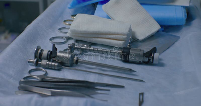 On a Sterile Table in the Operating Room There are Instruments for ...