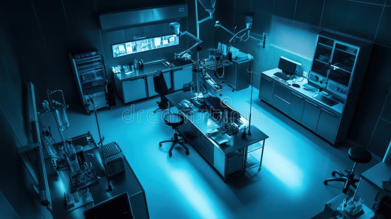 Sterile Veterinary Operating Room Nighttime Setup Stock Illustration ...