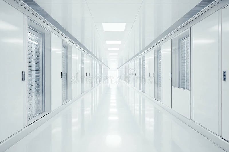 Sterile White Hallway: a Glimpse into the Future of Clean and Modern ...