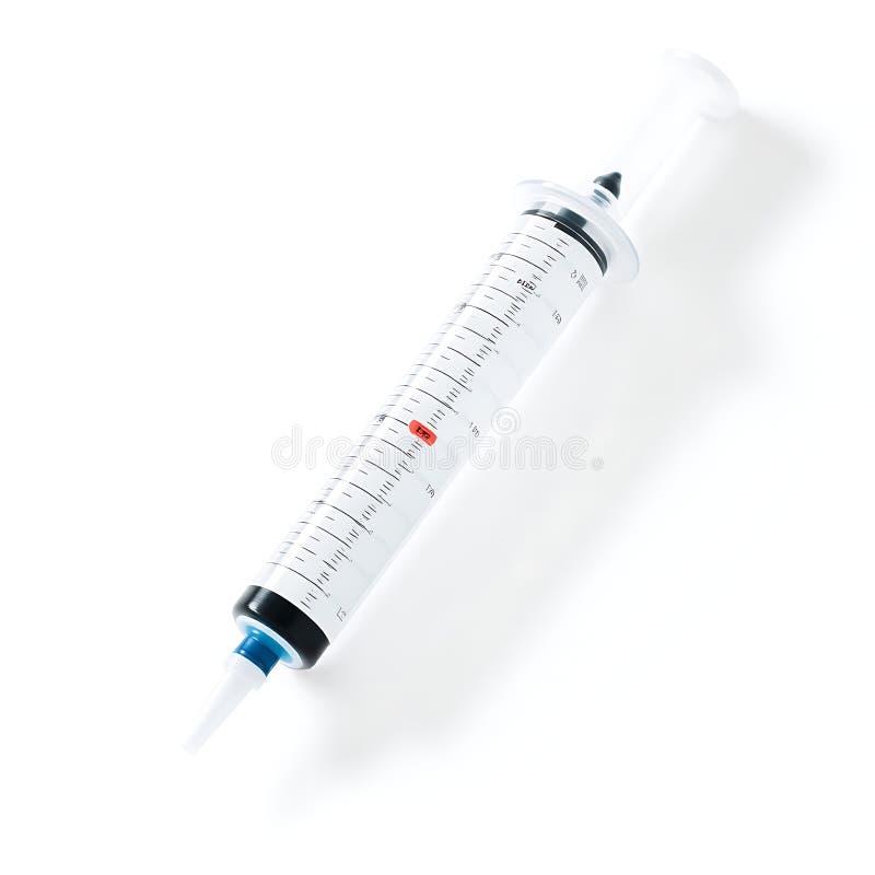 A Sterile Wound Irrigation Syringe with a Sealed Tip Displayed on White ...
