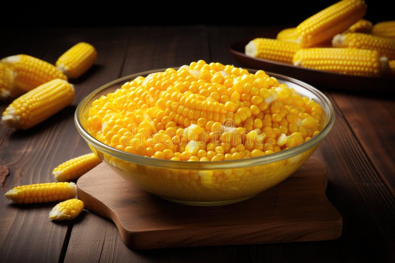 Sterilized Corn in a Bowl on the Table. Generative AI Stock ...