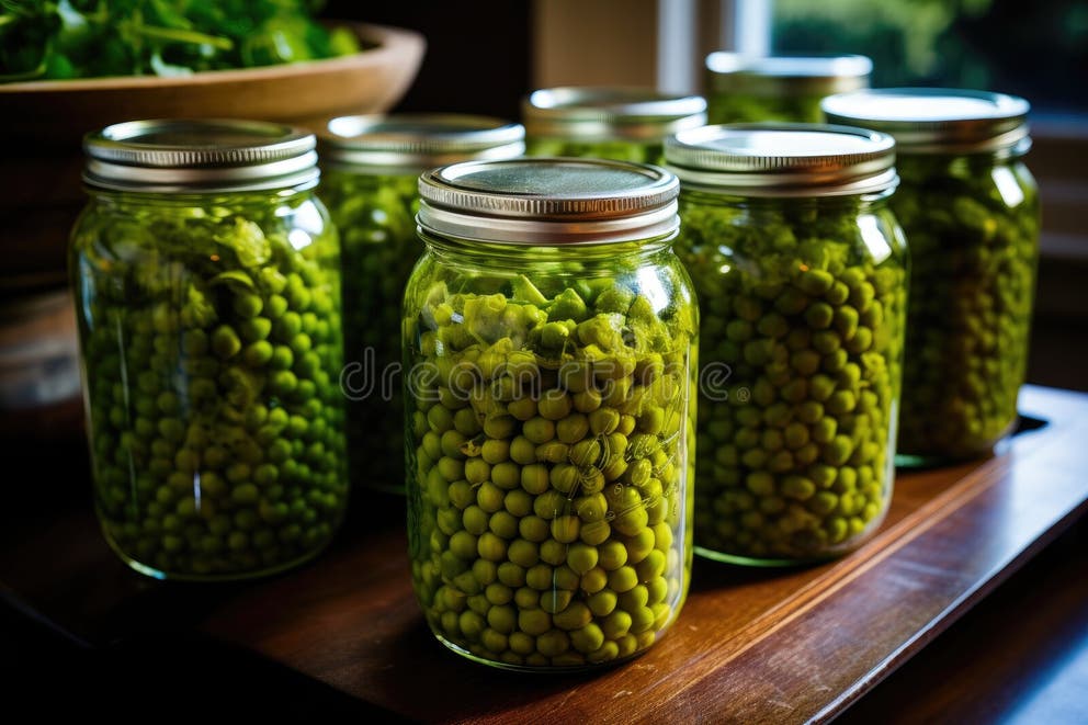 Sterilized Peas in a Jar. Generative AI Stock Illustration ...