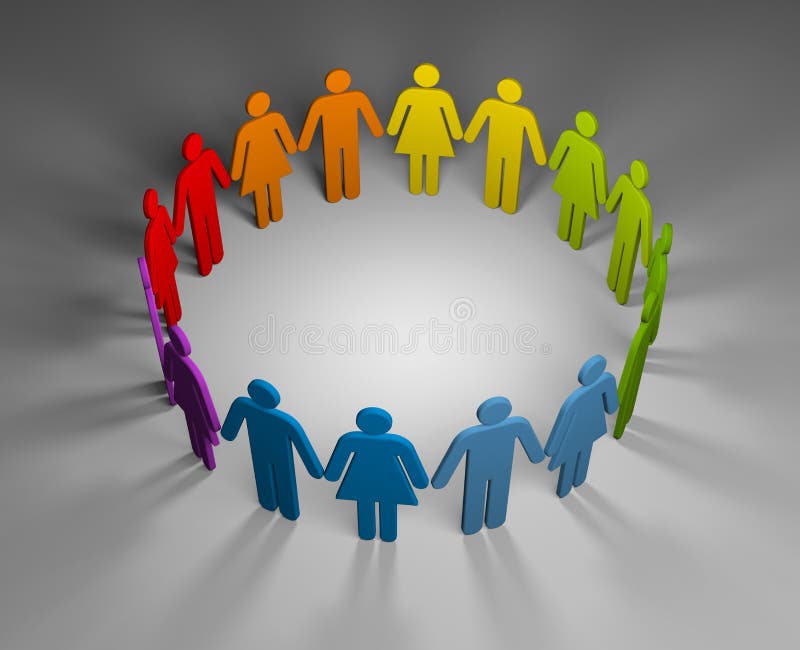 Sterke Unie Met Verschillende Persoon Stock Illustratie - Illustration ...