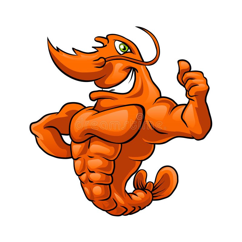 Sterke Lobster cartoon vector illustratie. Illustration of ontwerp ...