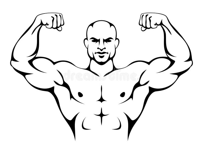 Sterke Man Perfect Silhouet Met Handen Gekruist Op Een Vectorlogo Op De ...