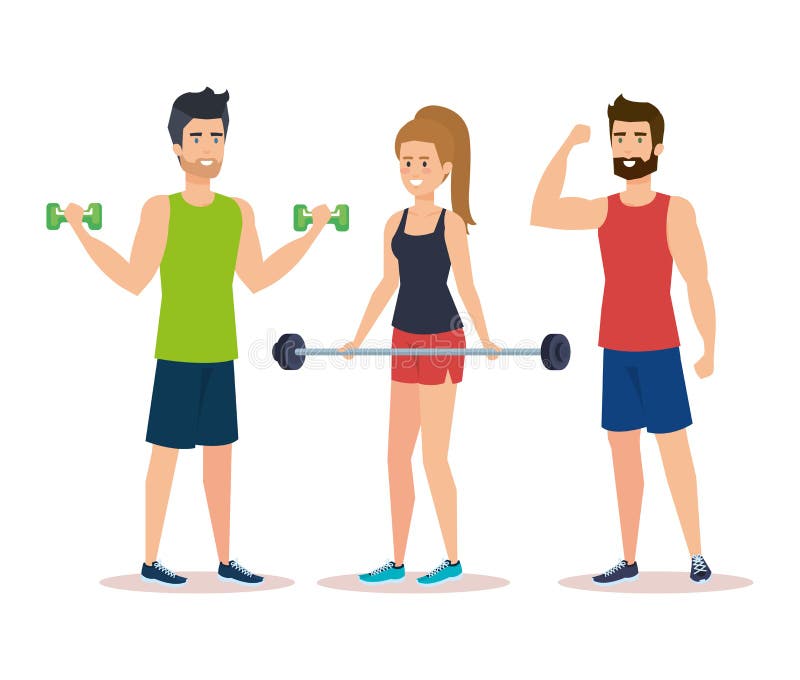 Sterke Mensen Met Atletische Figuren Musculaire Lichamen ...