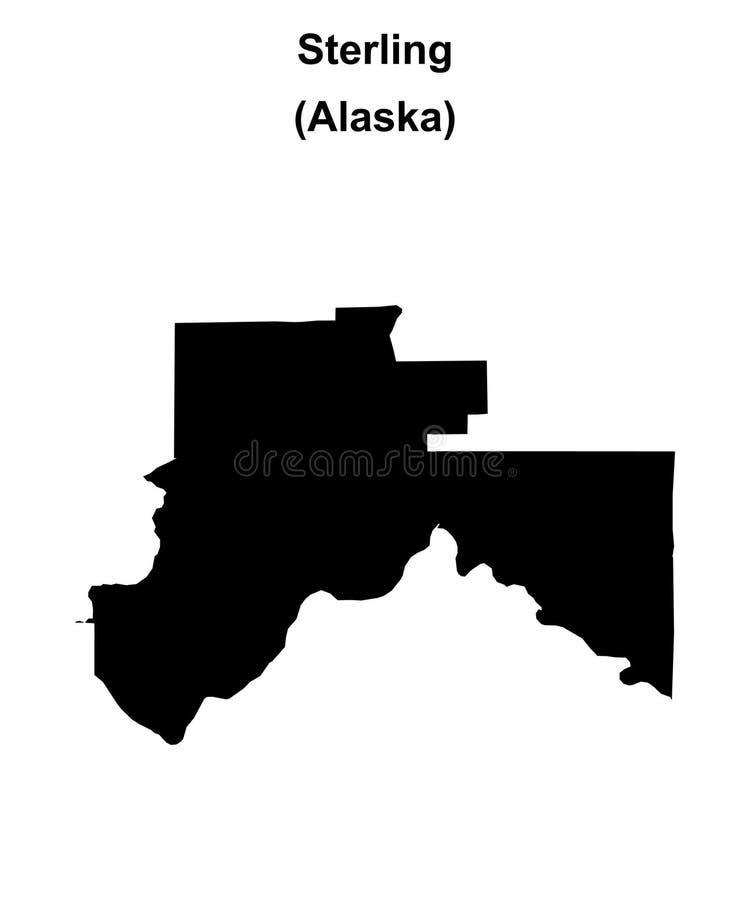 Sterling outline map stock vector. Illustration of contour - 385899551