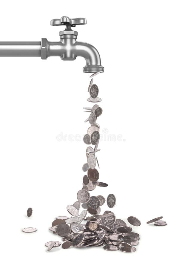 Falling Silver Coinc Isolated Stock Photo - Image of finance, cash ...