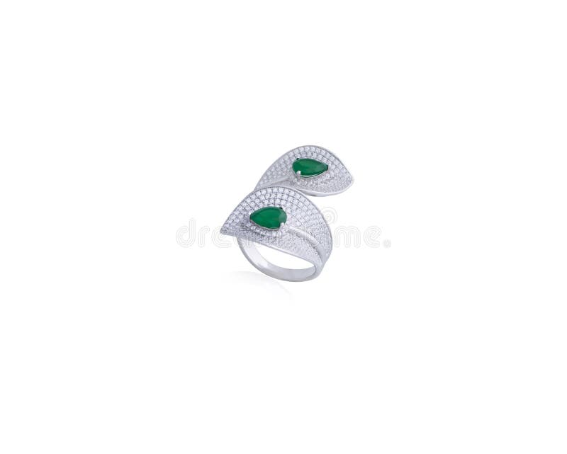 Sterling Silver Ring on White Background Stock Image - Image of ...