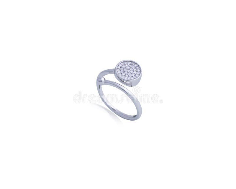 Sterling Silver Ring on White Background Stock Image - Image of elegant ...