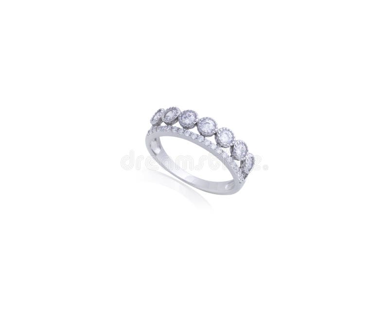 Sterling Silver Ring on White Background Stock Image - Image of diamond ...