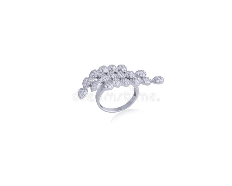 Sterling Silver Ring on White Background Stock Image - Image of ...