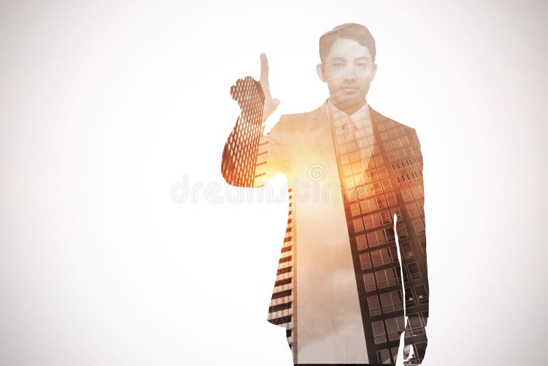 Stern Asian Businessman Pointing Stock Image - Image of businessman ...