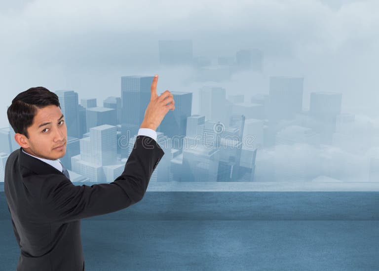 Stern Asian Businessman Pointing Stock Photo - Image of generated ...