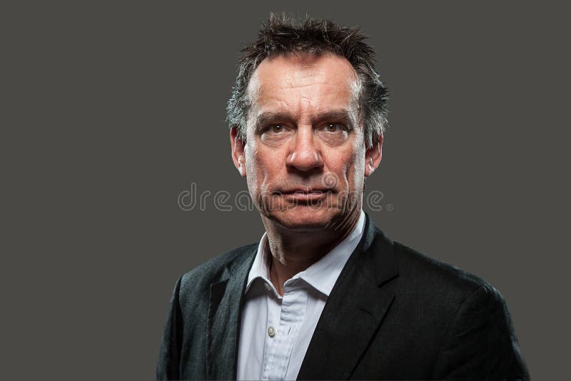 Stern Business Man in Suit High Contrast Stock Photo - Image of ...