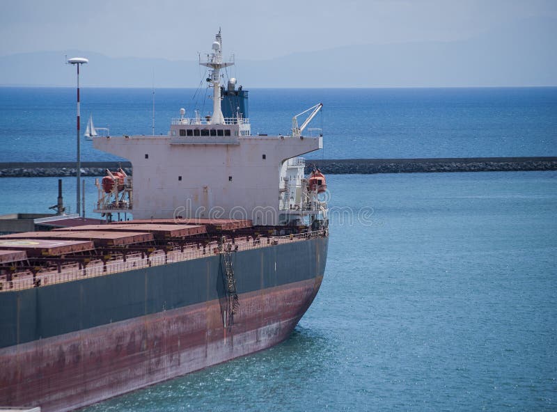 Stern of cargo ship stock image. Image of shipping, storage - 91250959