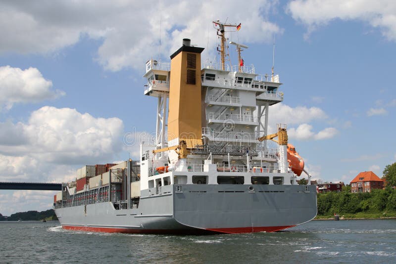 Stern of a container ship stock photo. Image of trade - 28206974