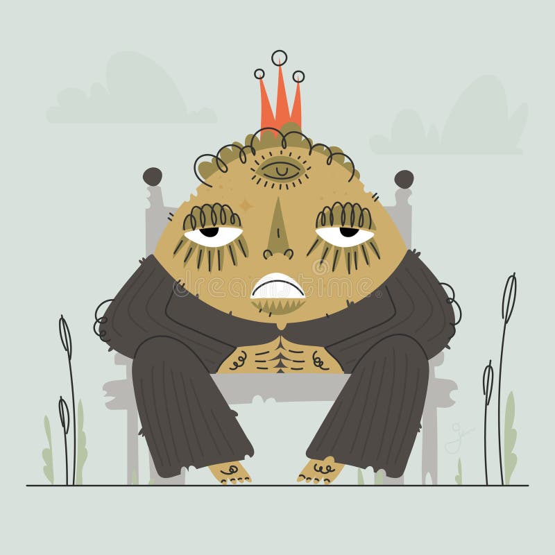 The Stern King with a Third Eye Sitting on His Throne, in the Marsh ...