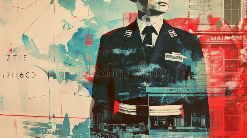 A Stern Looking Soldier Stands in Front of a Map AIGZ01 Stock Image ...