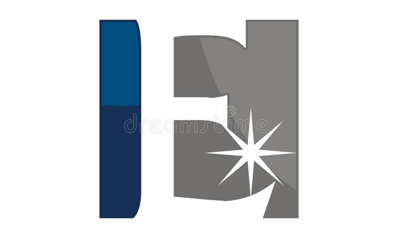 Stern Swoosh-Buchstabe E vektor abbildung. Illustration von wunder ...