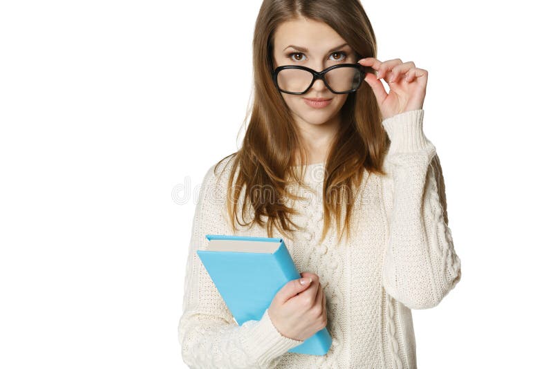Stern Woman Looking Over Glasses Stock Photos - Free & Royalty-Free ...