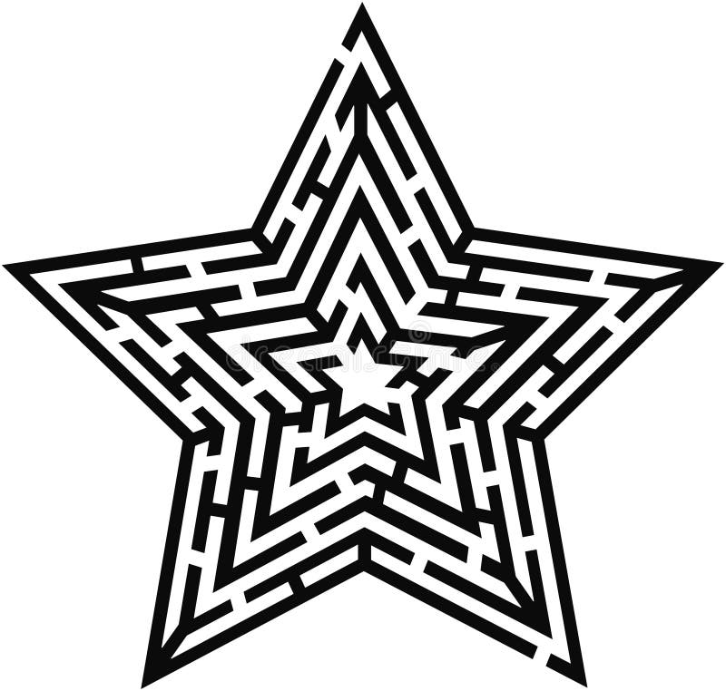 Labyrinth-Sternart Des Vektors 3d Vektor Abbildung - Illustration von ...