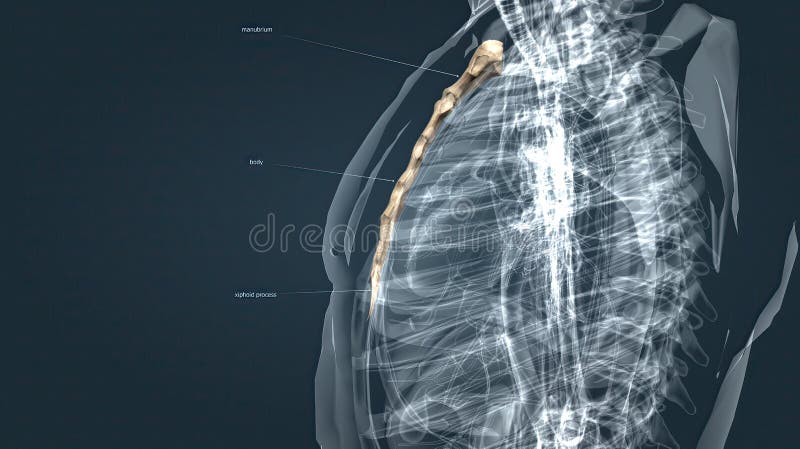 The Sternum or Breastbone is a Long Flat Bone Located in the Central ...