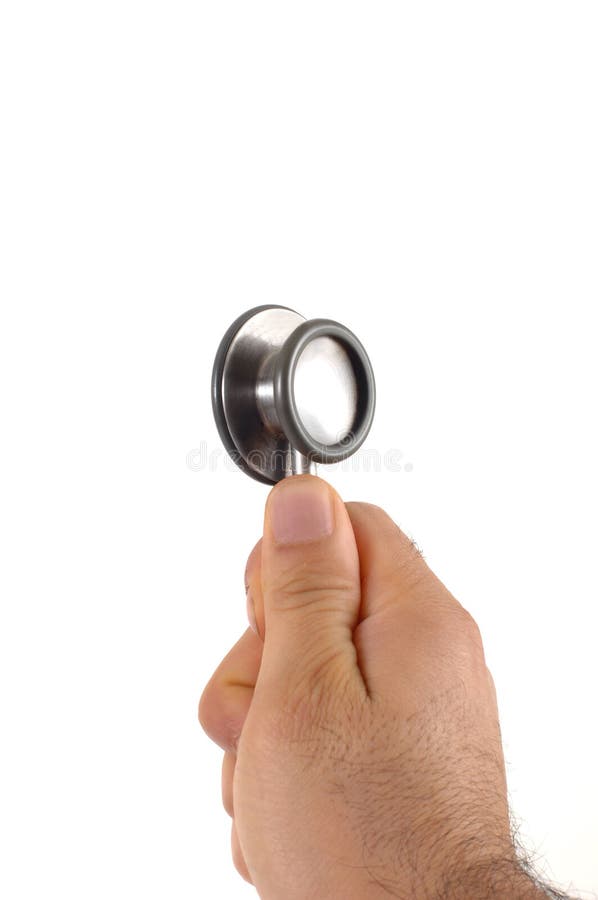 Stethoscoop op hand stock foto. Image of klinisch, arts - 7597048