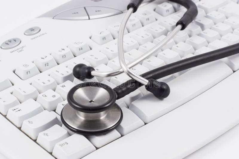 Stethoscoop op toetsenbord stock foto. Image of sleutel - 1759762