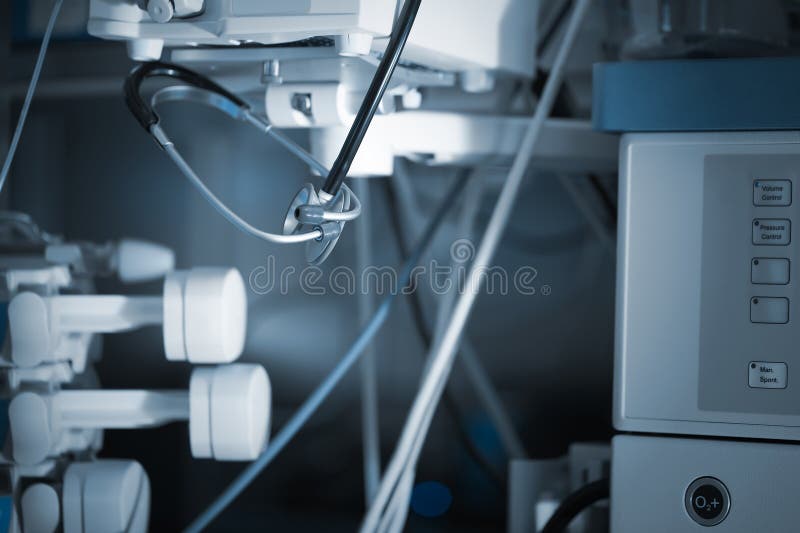Stethoscope in Anesthesia Room with Equipment. Stock Image - Image of ...