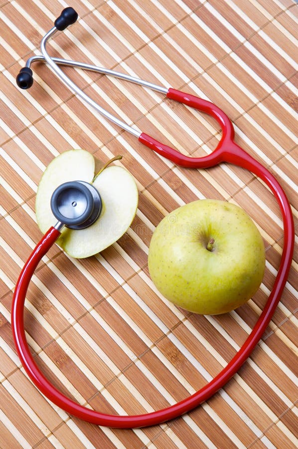 Stethoscope and apple stock image. Image of doctor, scrutiny - 2002213