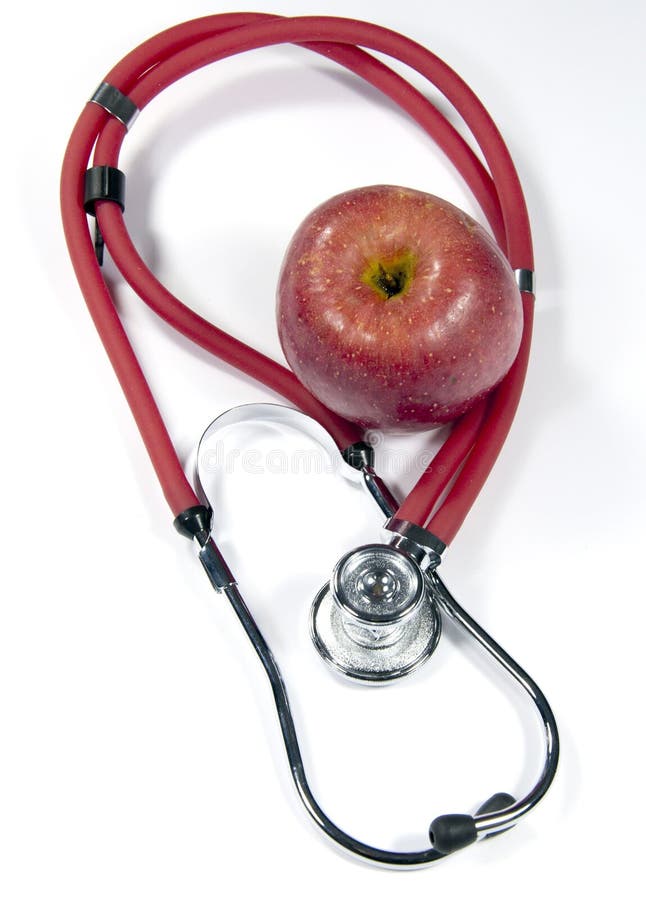 Stethoscope and apple stock image. Image of examine, diet - 28386787
