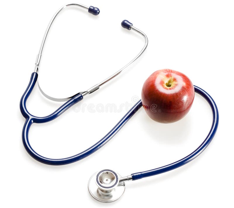Stethoscope with apple stock image. Image of medical - 34321523