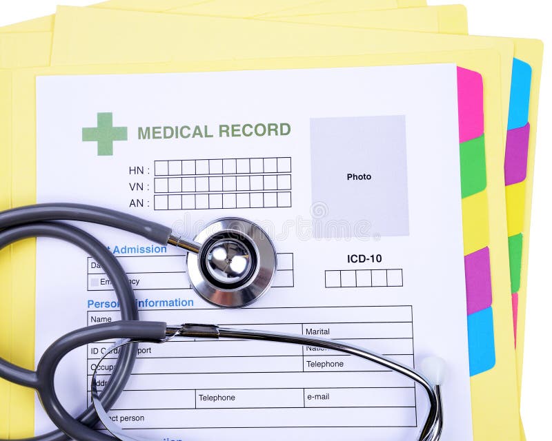 Blank Medical Record in Yellow Folder. Stock Photo - Image of personal ...