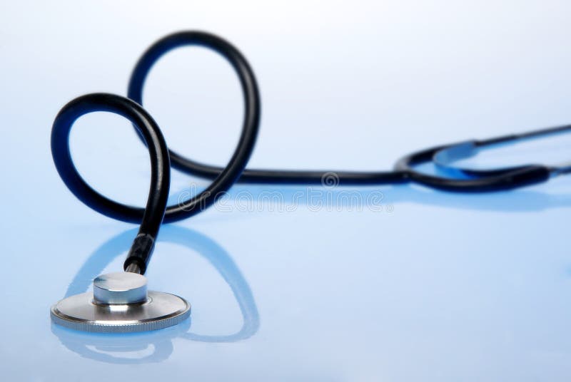 Stethoscope on Blue Background Stock Image - Image of medicine ...