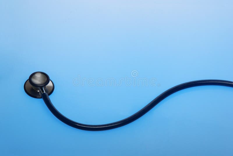 Stethoscope on Blue Background Stock Photo - Image of care, medical ...