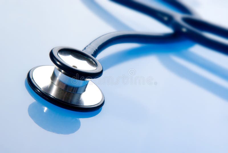 Stethoscope on Blue Background Stock Image - Image of equipment ...