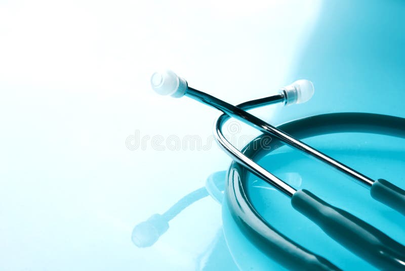 Stethoscope on Blue Background Stock Image - Image of unfinished ...