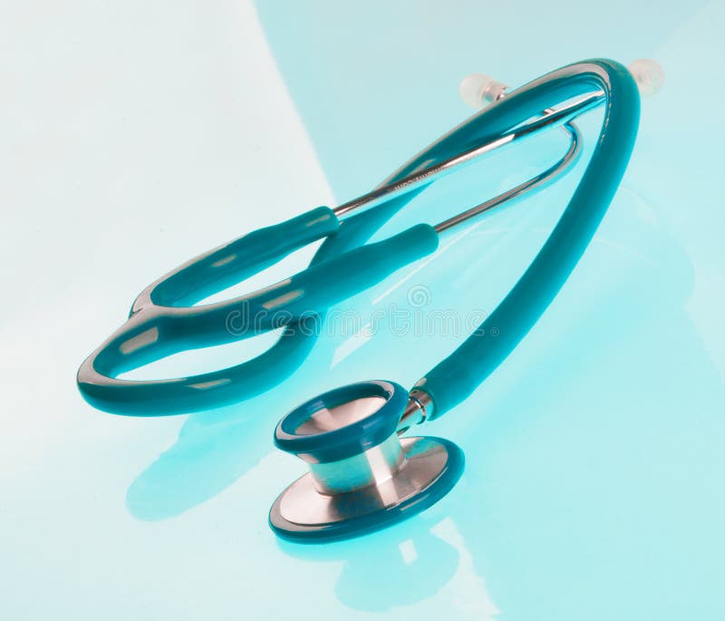 Stethoscope on Blue Background Stock Photo - Image of equipment ...
