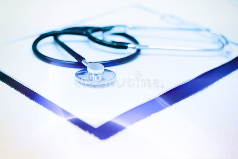 Stethoscope on Blue Background Stock Image - Image of care, healthcare ...