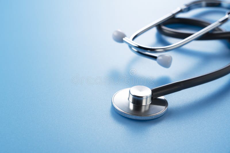 Stethoscope on a Blue Background Stock Image - Image of check, listen ...