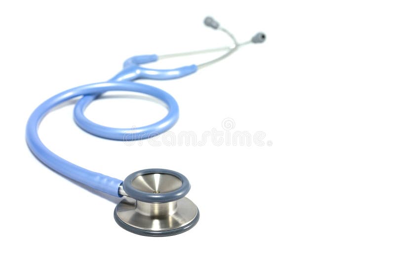 A Stethoscope on Blue Background with a Spring Flowers Stock Image ...