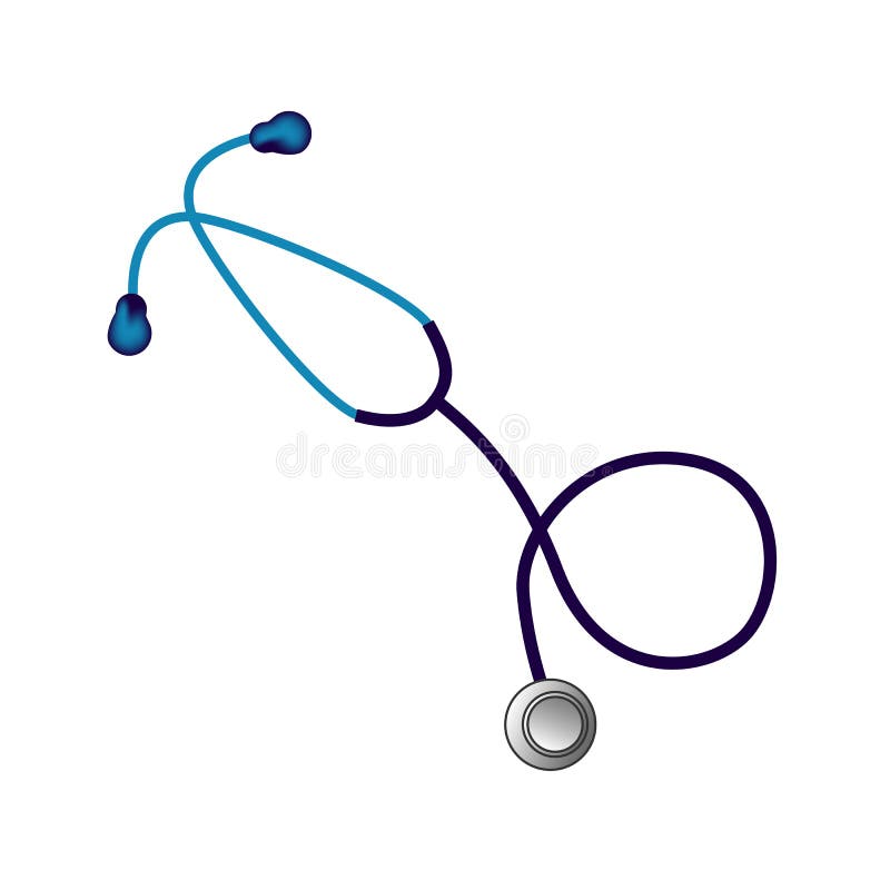 Blue realistic stethoscope stock illustration. Illustration of hospital ...
