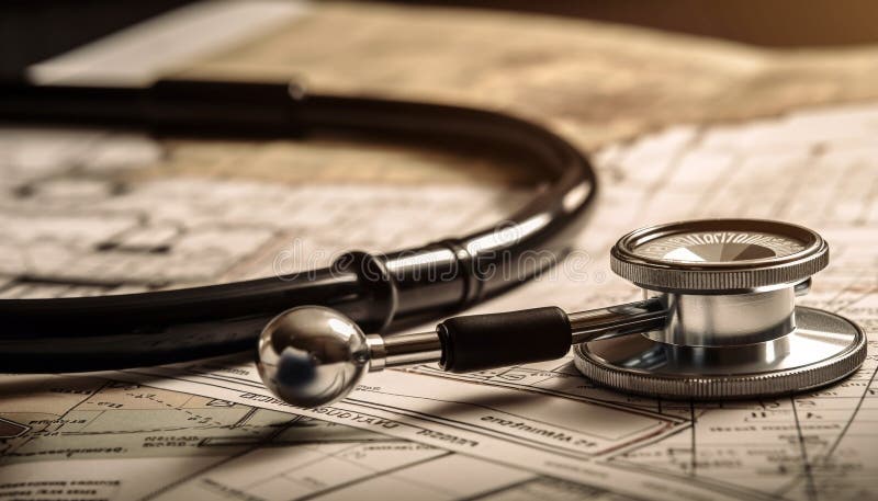 Stethoscope on a Book Stethoscope and Book Stock Illustration ...