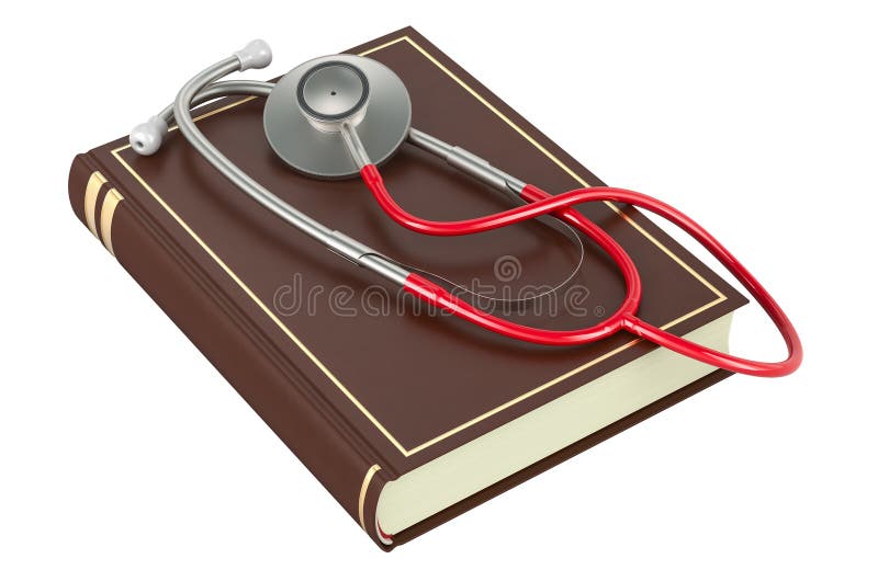 Stethoscope with Book. 3D Rendering Stock Illustration - Illustration ...